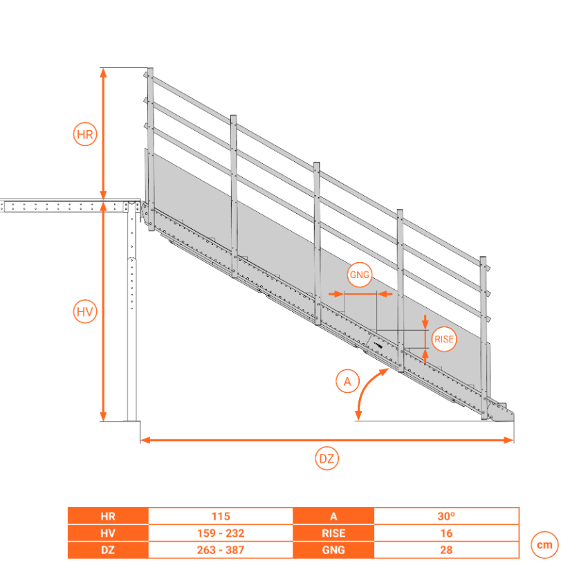 Public Access Stairs 30º | TECROSTAR